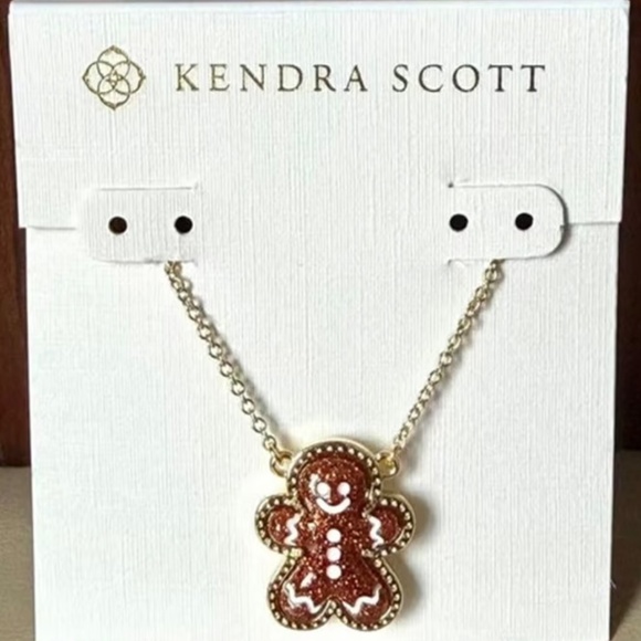 Kendra Scott | Jewelry | Kendra Scott Gold Christmas Gingerbread Man Necklace | Poshmark